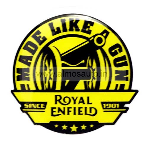 Royal Enfield Made Like a Gun Sticker-Yellow – Almos Auto